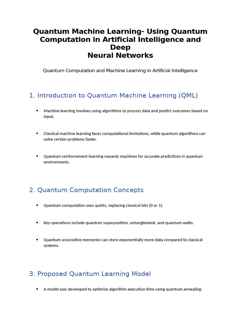 Quantum Machine Learning | PDF | Quantum Computing | Machine Learning