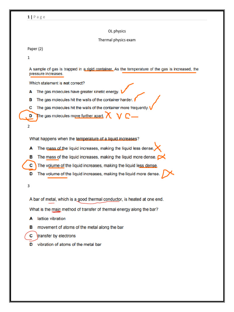 Thermal Exam 1 | PDF