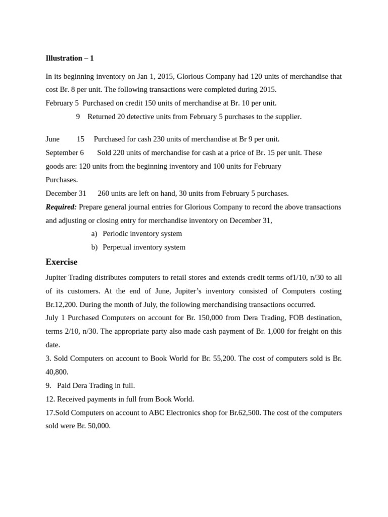 Journal Entries for Inventory Transactions | PDF | Cost Of Goods Sold ...