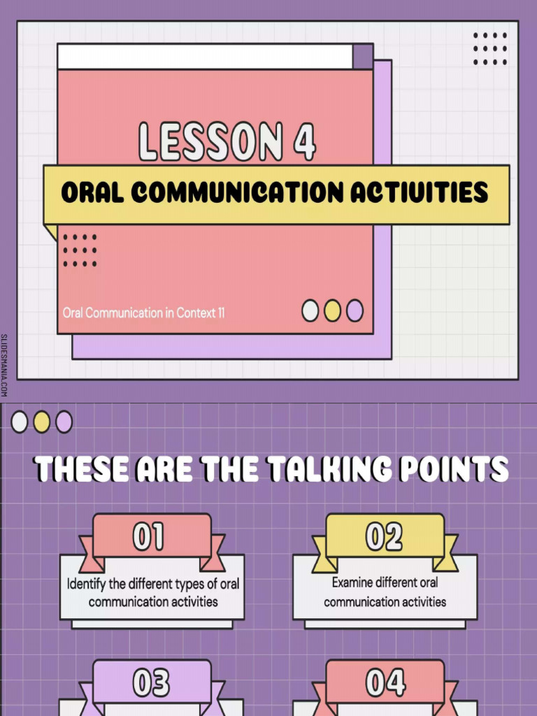 Examining Sample Oral Communication Activities 2 | PDF