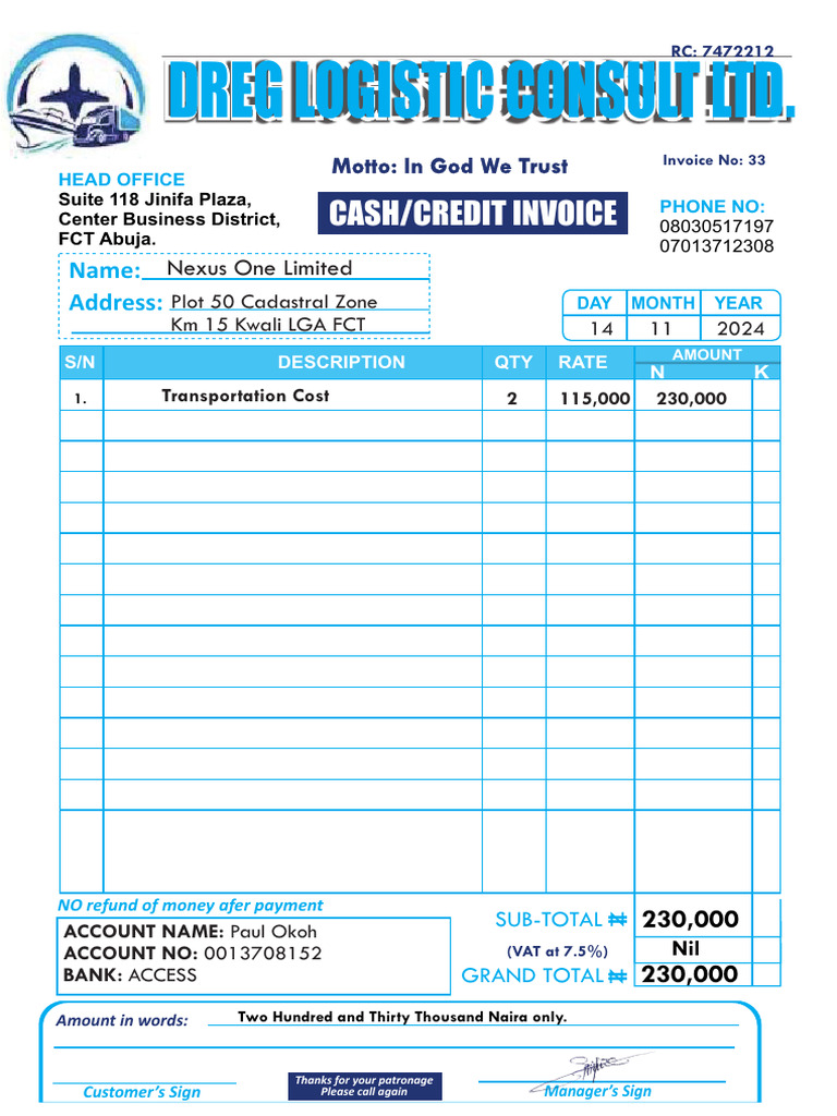 Invoice For Block Industry | PDF