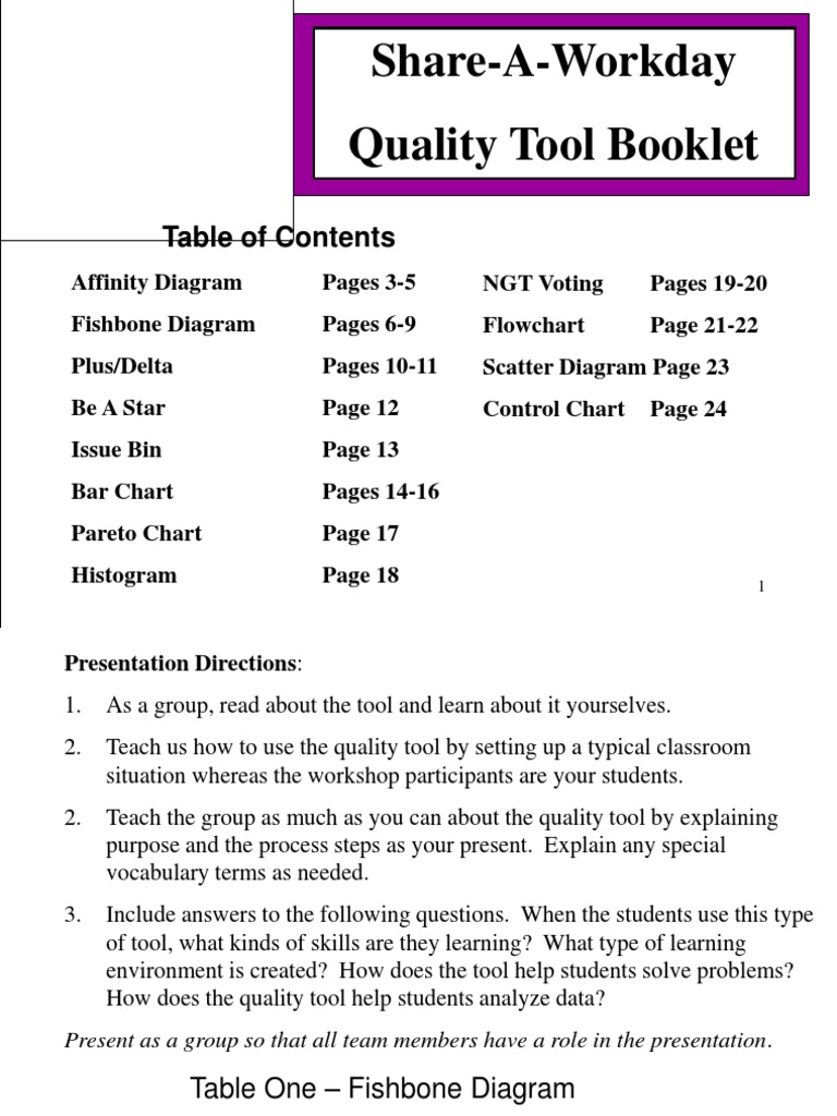 Quality Tools Booklet | PDF | Causality | Histogram