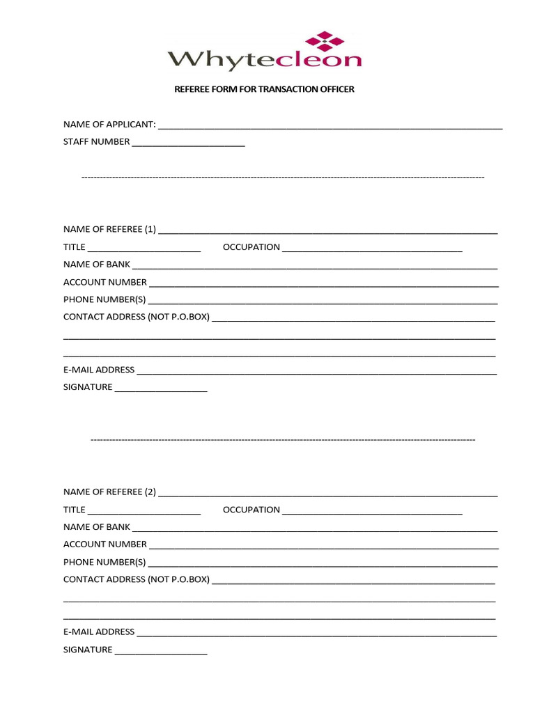 Referee Form | PDF