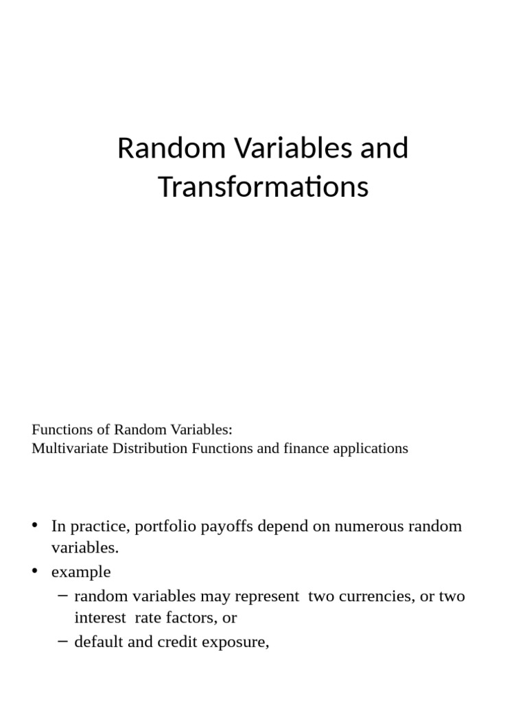 Random Variables And Transformations Pdf Probability Density