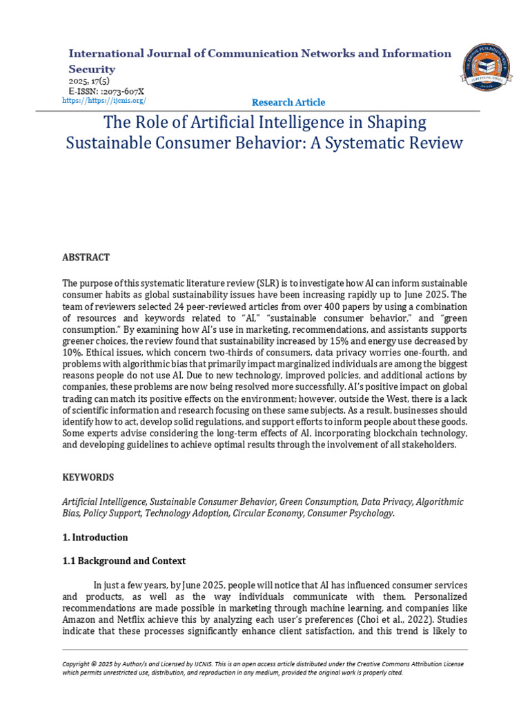 AI's Impact on Sustainable Consumer Behavior | PDF | Artificial ...