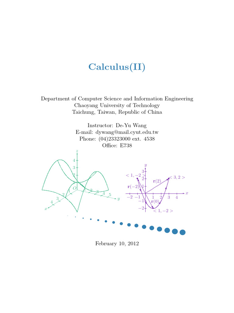 Calculus II Course Overview and Content | PDF | Derivative | Integral
