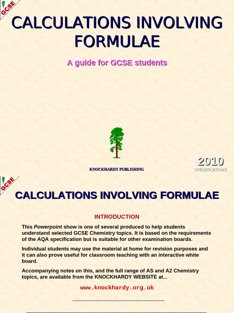 GCSE Chemistry Formulae Calculations Guide | PDF | Chloride | Hydroxide