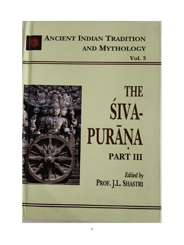 The Siva Purana PART 3 Vol 3 J L Shastri | PDF | Shiva | Hindu Deities