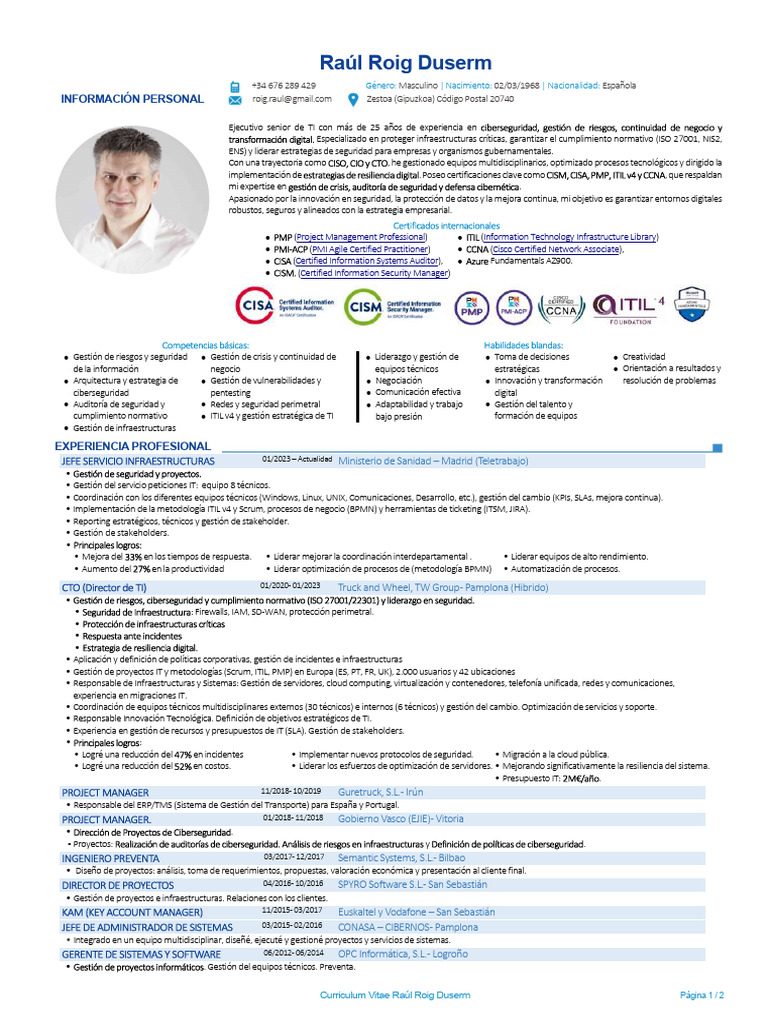 Ciberseguridad_CV RRD 202504 ES | PDF | La seguridad informática | Seguridad