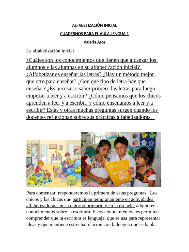 Alfabetización Inicial | PDF | Literatura | Escritura