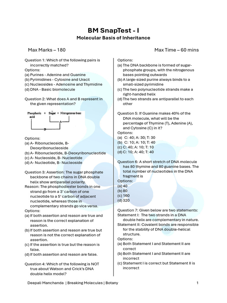 Molecular Basis of Inheritance | PDF | Dna | Operon