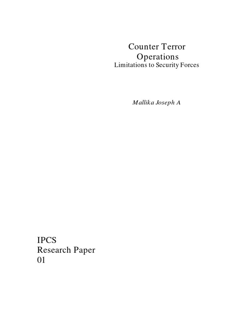 Counter Terror Operations: Limitations To Security Forces | PDF ...