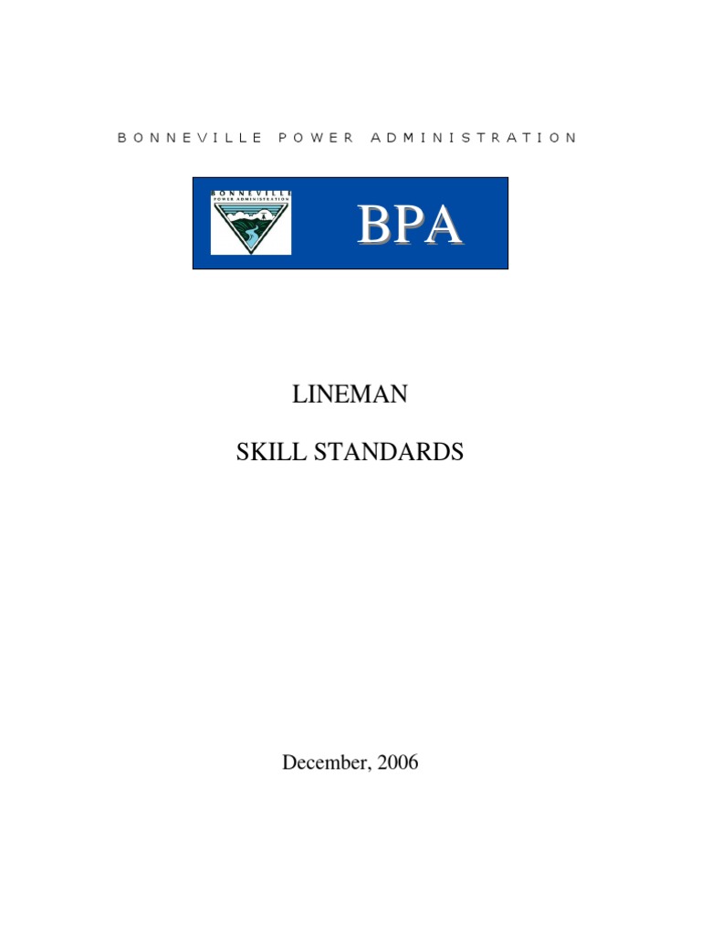 Lineman Skill Standards | PDF | Competence (Human Resources) | Employment