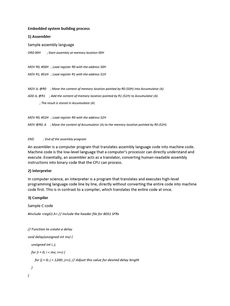 Embedded System Development Overview | PDF | Assembly Language ...