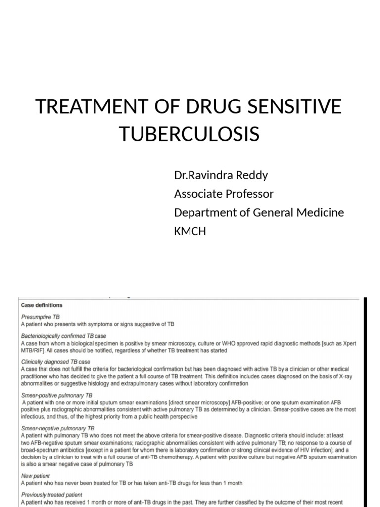 Drug-Sensitive Tuberculosis Treatment Guide | PDF | Tuberculosis ...