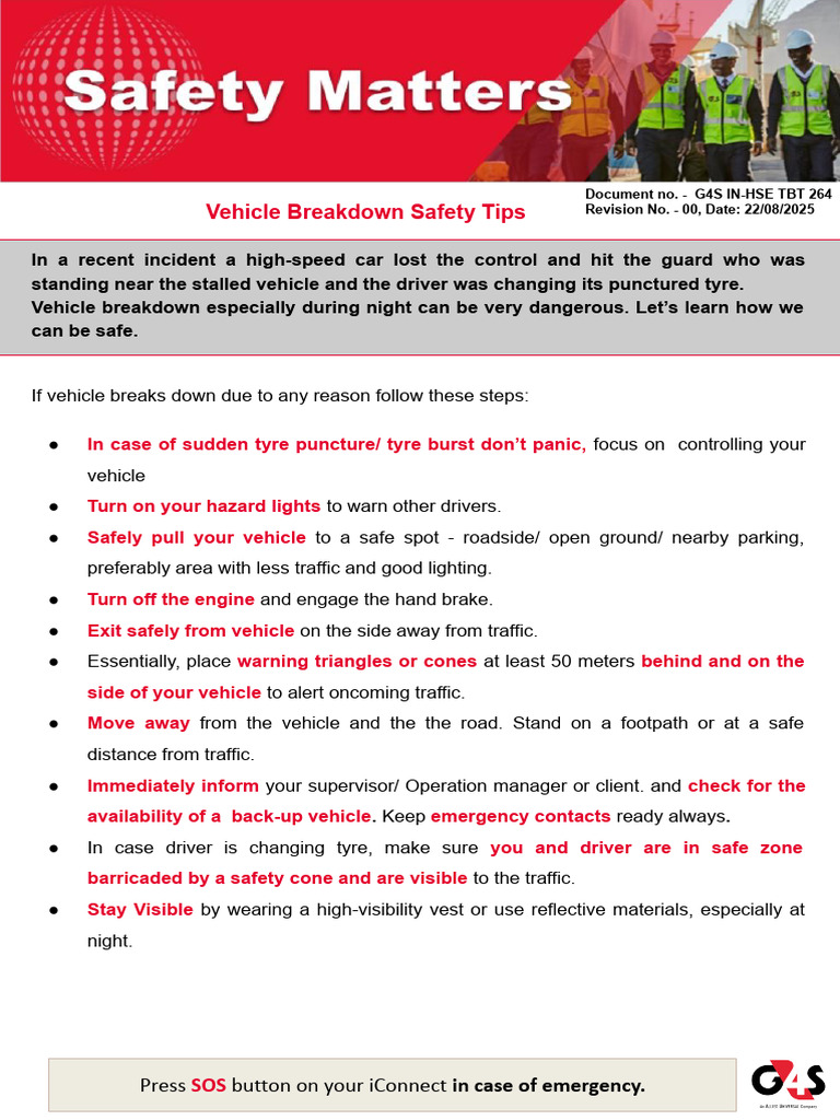 Vehicle Breakdown Safety Tips - TBT English | PDF