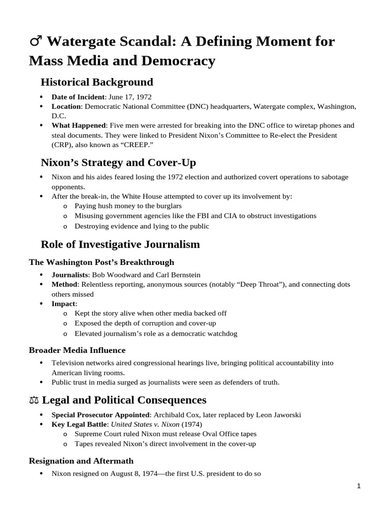 Watergate Scandal | PDF | Watergate Scandal | United States Travel
