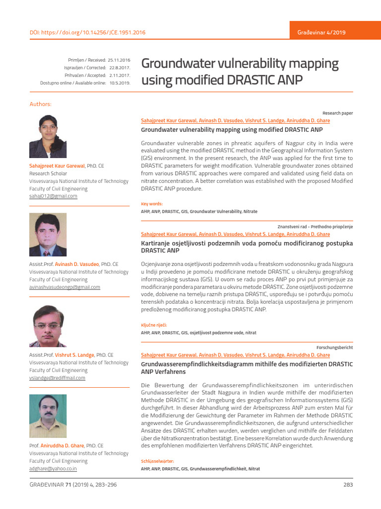 Groundwater Vulnerability Mapping Using | PDF | Aquifer | Groundwater