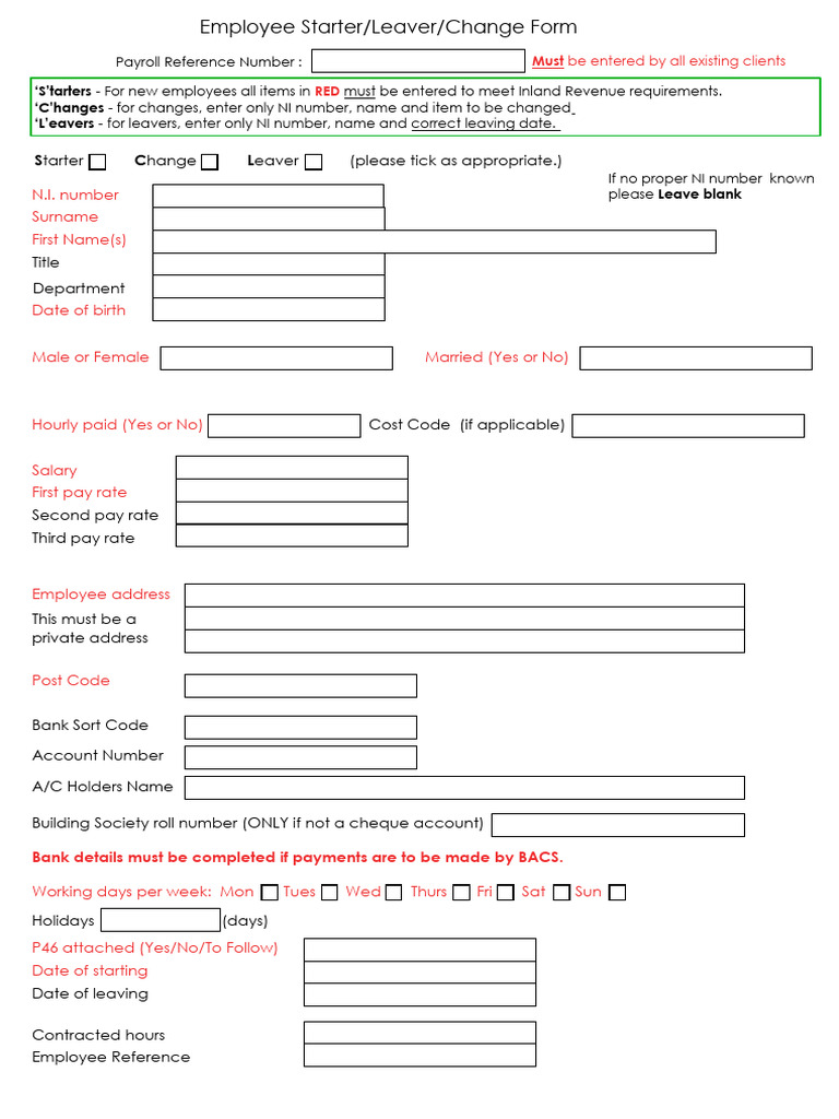 New Starter Form | PDF