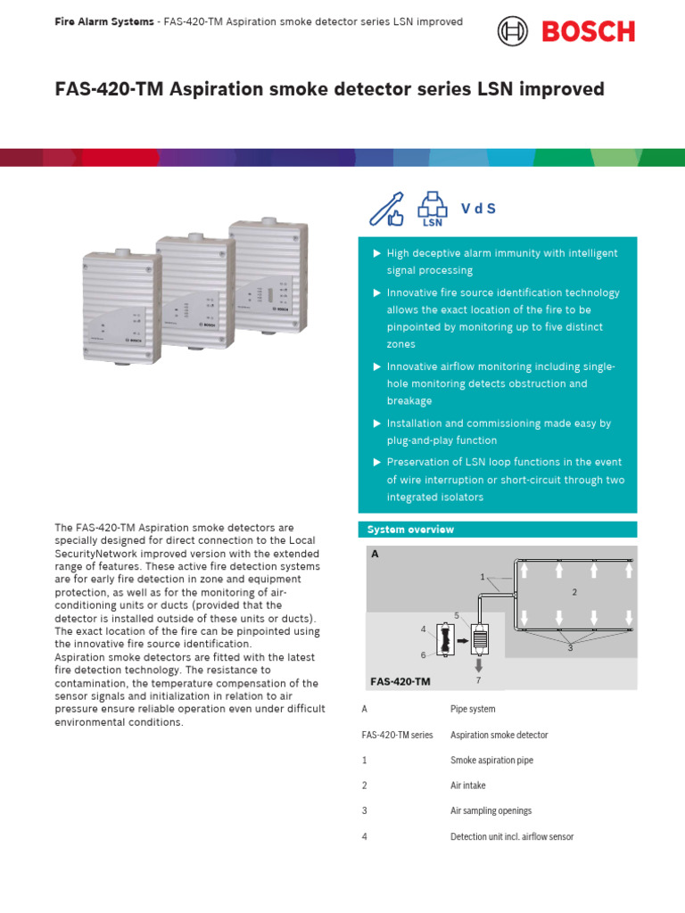 FAS-420-TM Aspiration Smoke Detector | PDF | Security Alarm | Power Supply