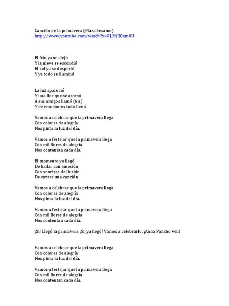 Canción de La Primavera | PDF