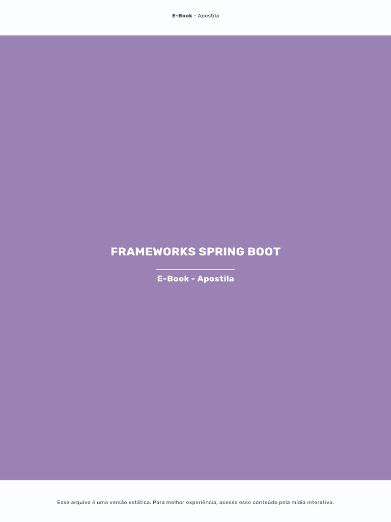 frameworks_spring_boot | PDF | Framework de software | Programas