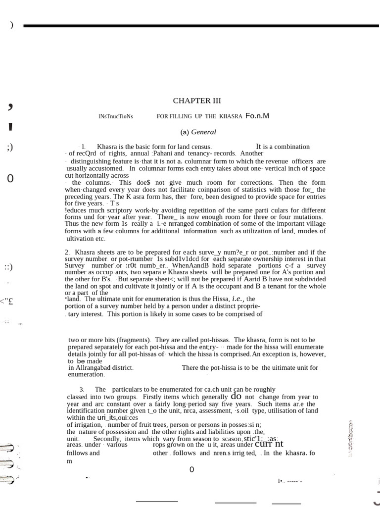 Khasra Pahani Filling Instructions | PDF | Agriculture | Crops