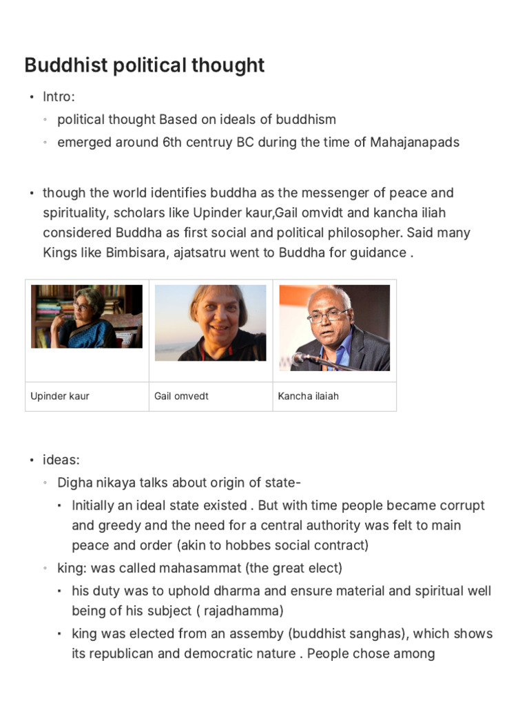 Buddhist Political Thought | PDF | Political Philosophy | Nāstika