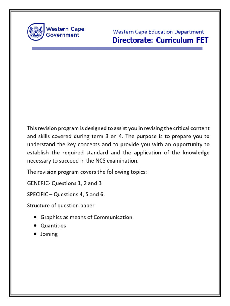 Civil Technology Construction Grade 11 Revision Pack Term 3 and 4 ...