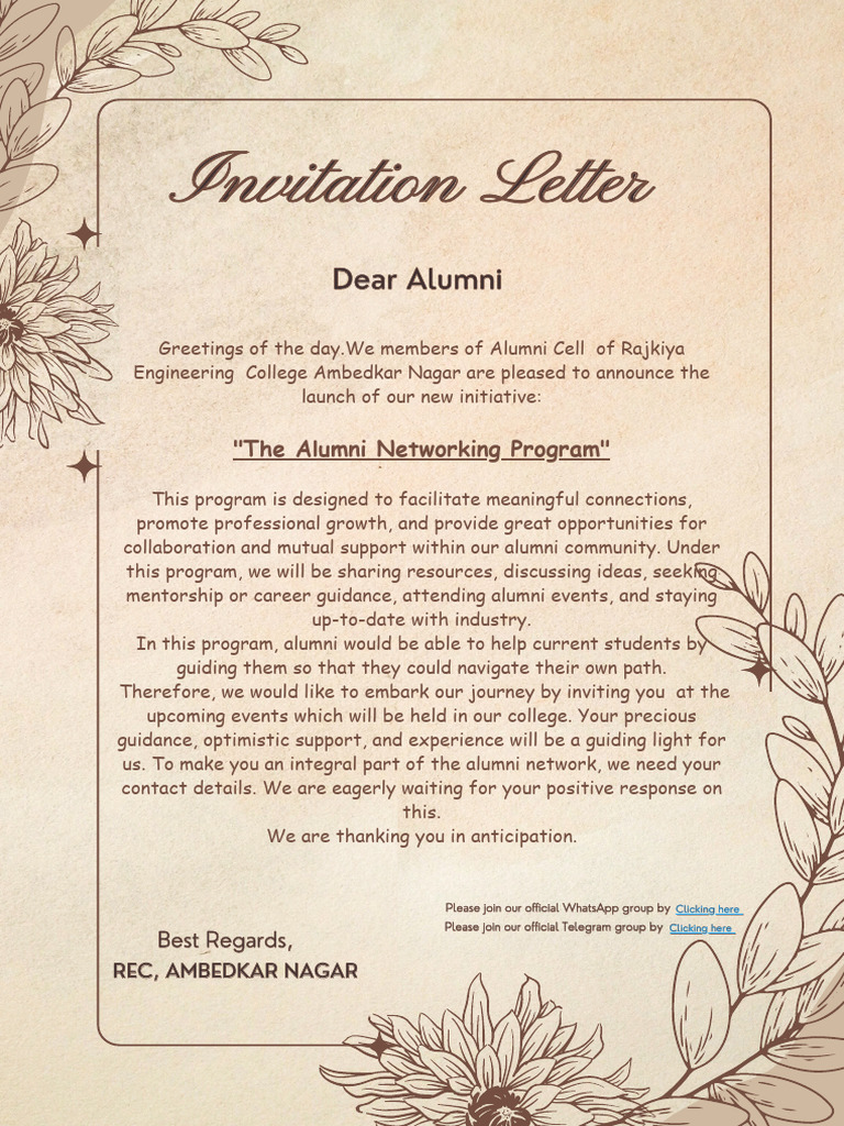Alumni Invitation Letter 20231109 152523 0000 | PDF