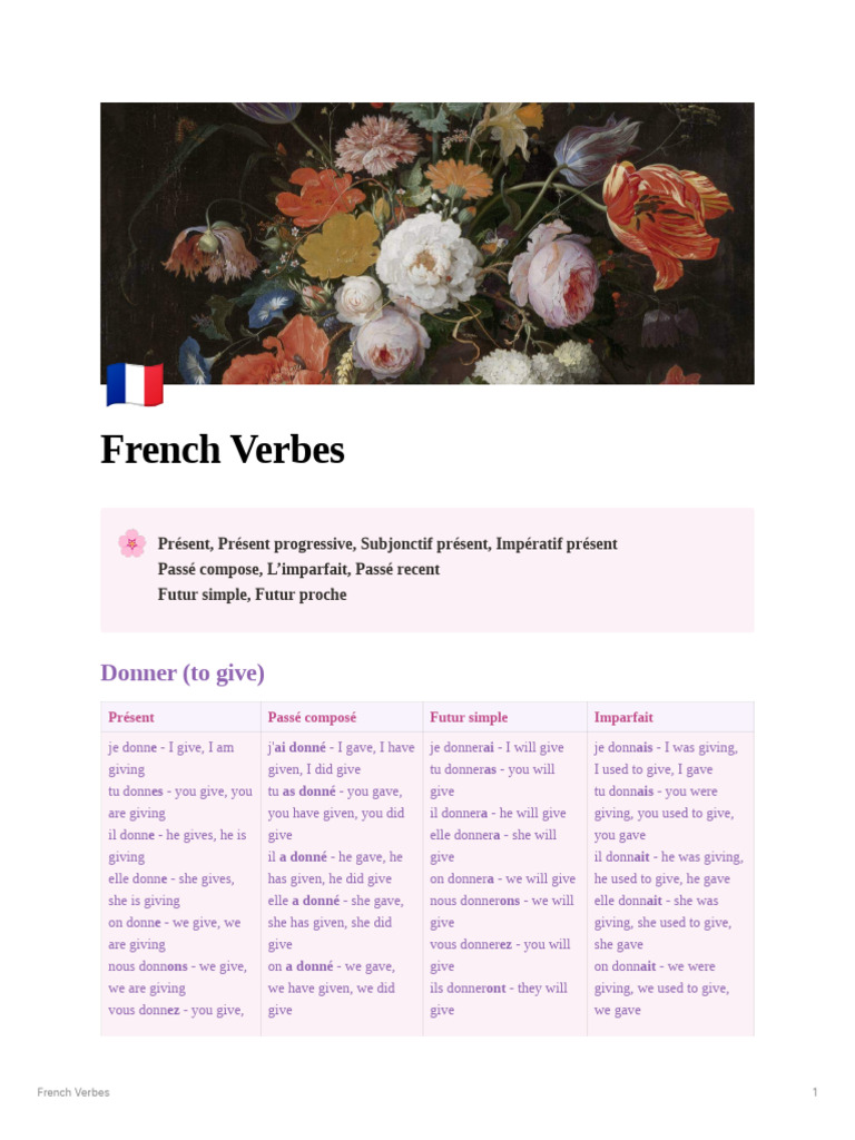 French Verbes | PDF | Linguistics | Grammar