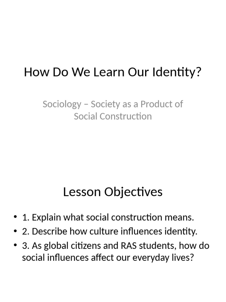 Understanding Identity Through Society | PDF