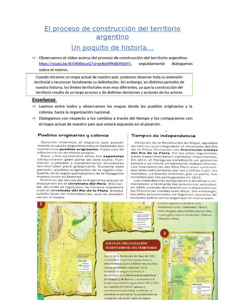 El Proceso de Construcción Del Territorio Argentino | PDF