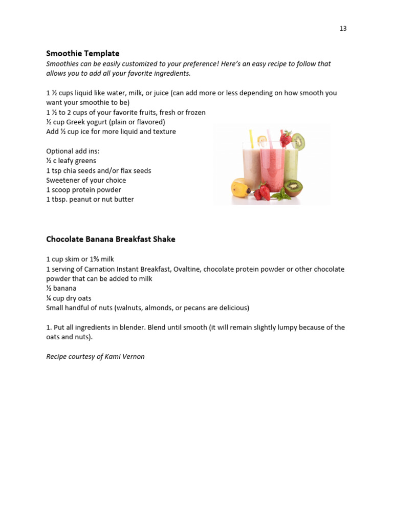 Customizable Smoothie Recipes Guide | PDF