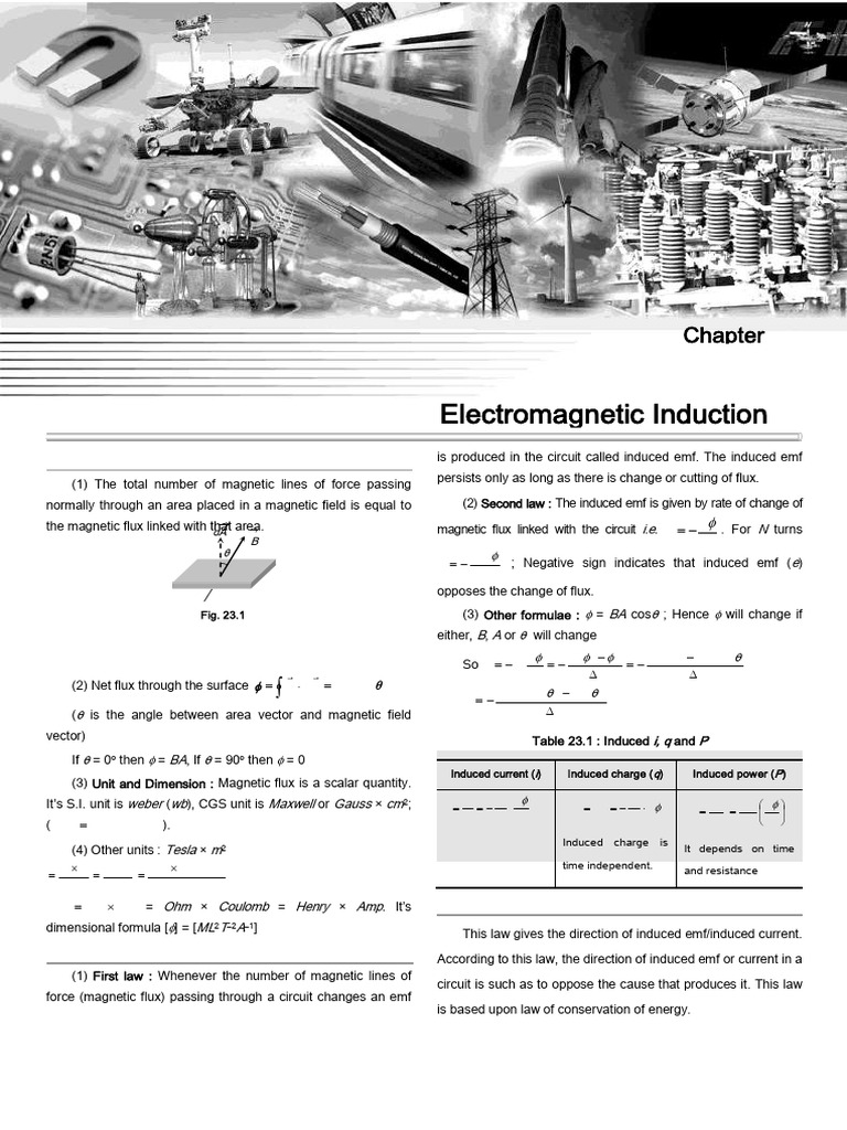 Chapter 23 Electromagnetic Induction | PDF | Electromagnetic Induction | Inductance