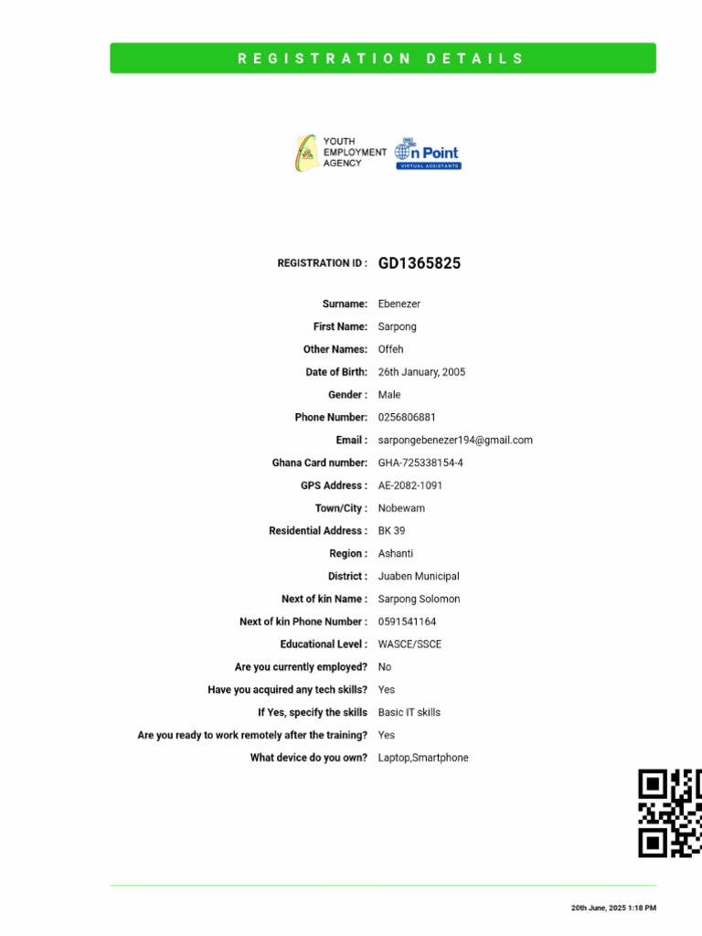 Registration Receipt | PDF