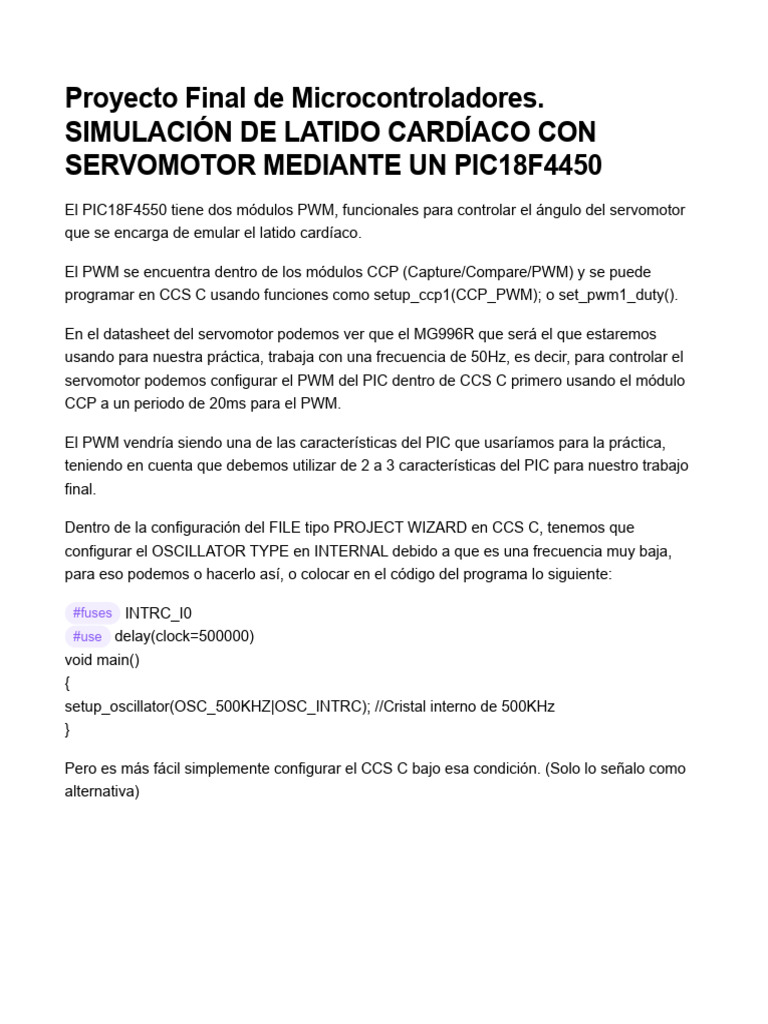 Proyecto Final de Microcontroladores. SIMULACIÓN DE LATIDO CARDÍACO CON ...