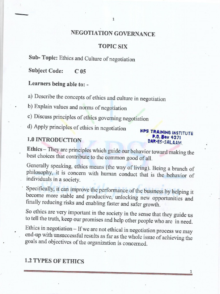 Topic 6 Negotiation | PDF