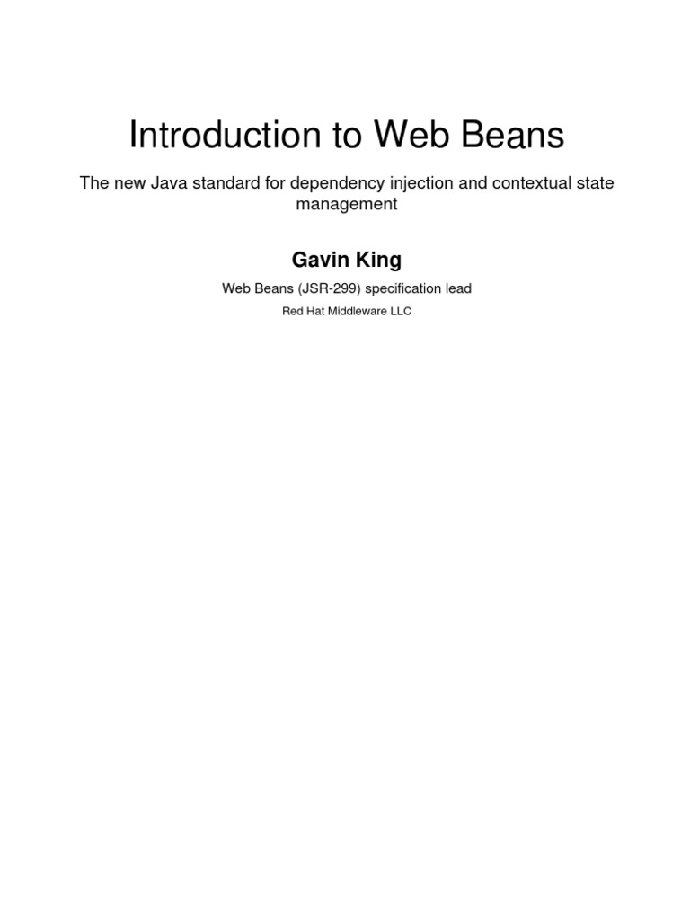 Introduction To Web Beans | PDF | Enterprise Java Beans | Application ...