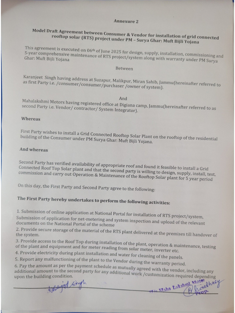 Agreement Karanjeet Singh | PDF