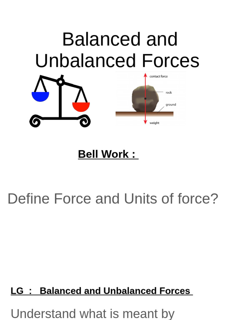 Lesson 1 Balanced and Unbalanced Forces | PDF