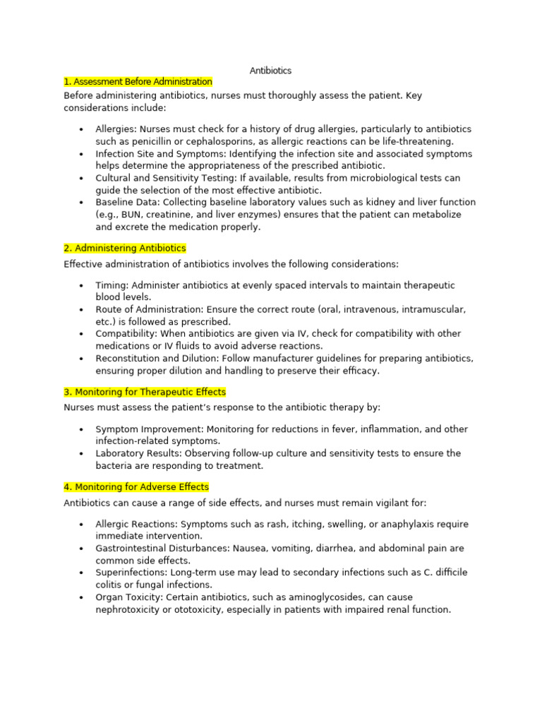 Antibiotics Pharmacology For Nurses | PDF | Penicillin | Candidiasis