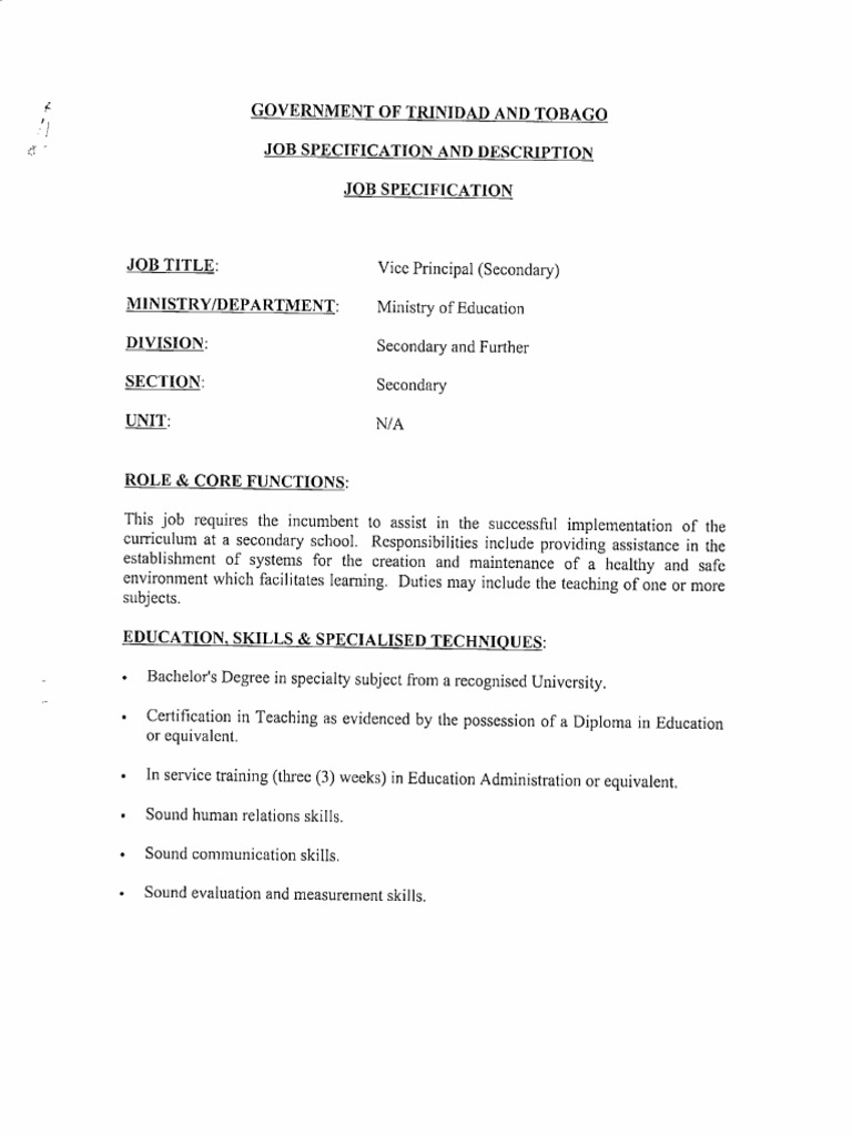 Vice Principal Job Description | PDF | Teachers | Knowledge