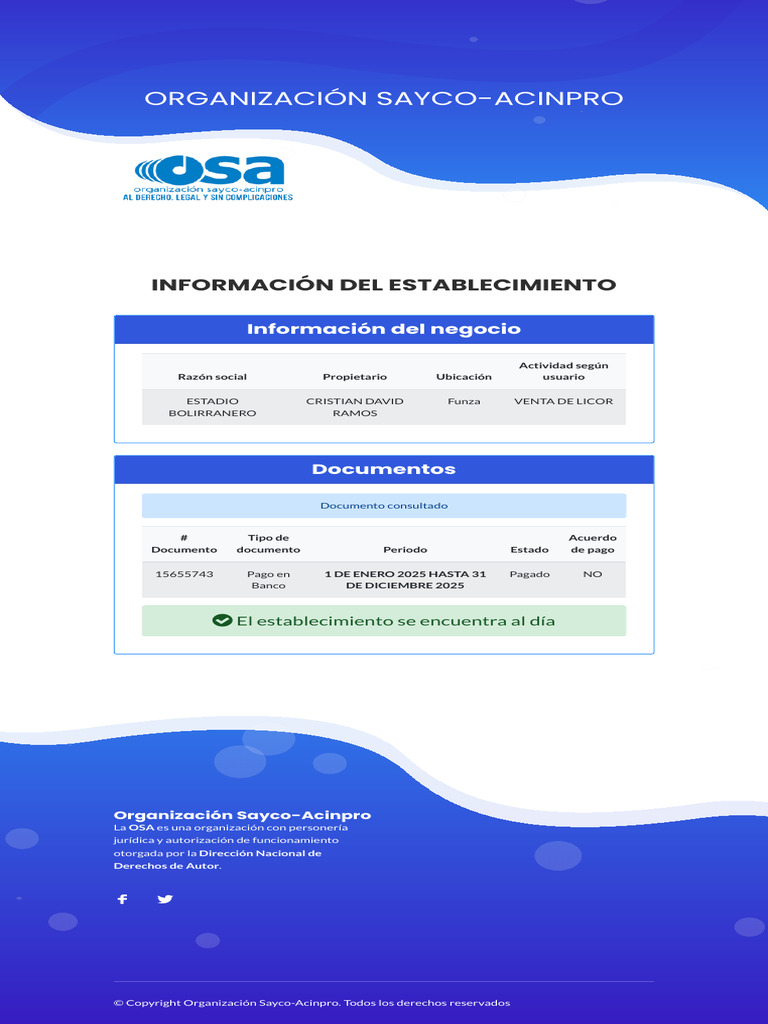 Organización Sayco-Acinpro | PDF