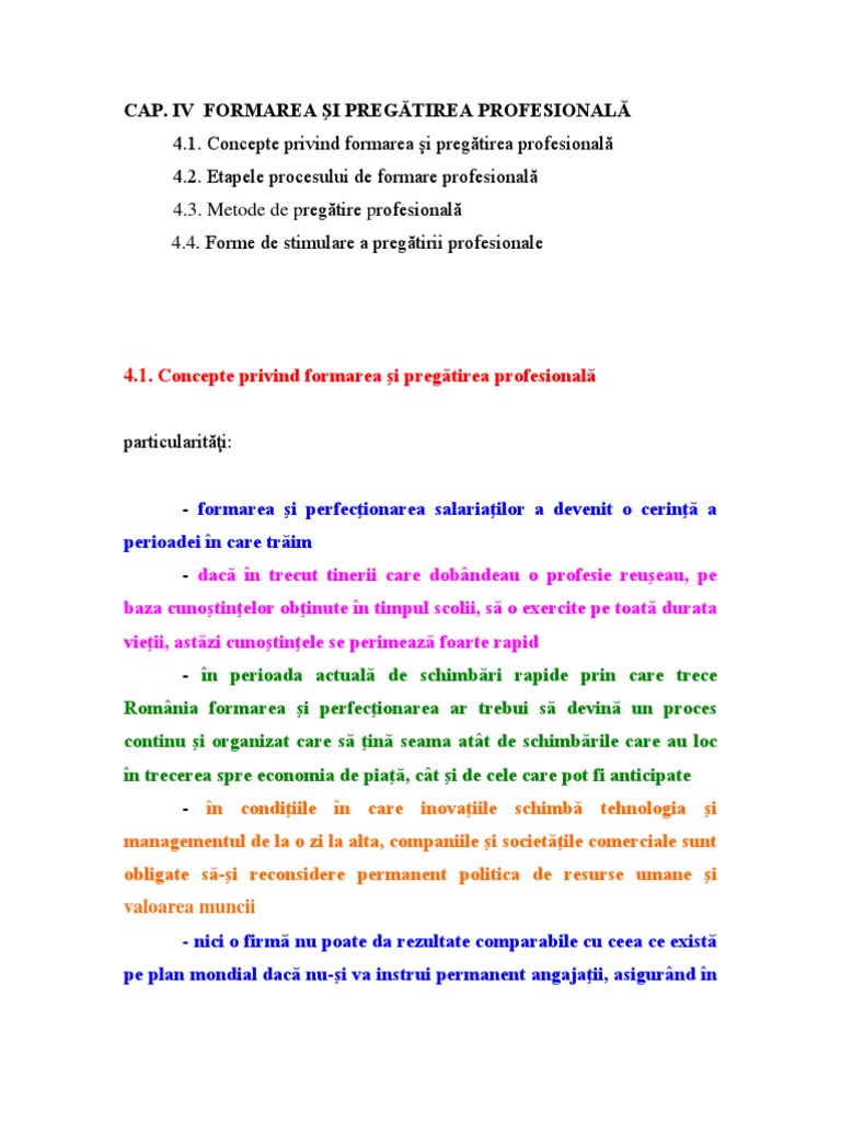 Formare Profesionala | PDF