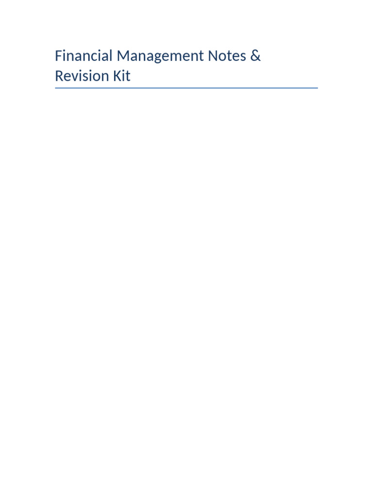 Financial Management Study Notes | PDF | Capital Asset Pricing Model ...
