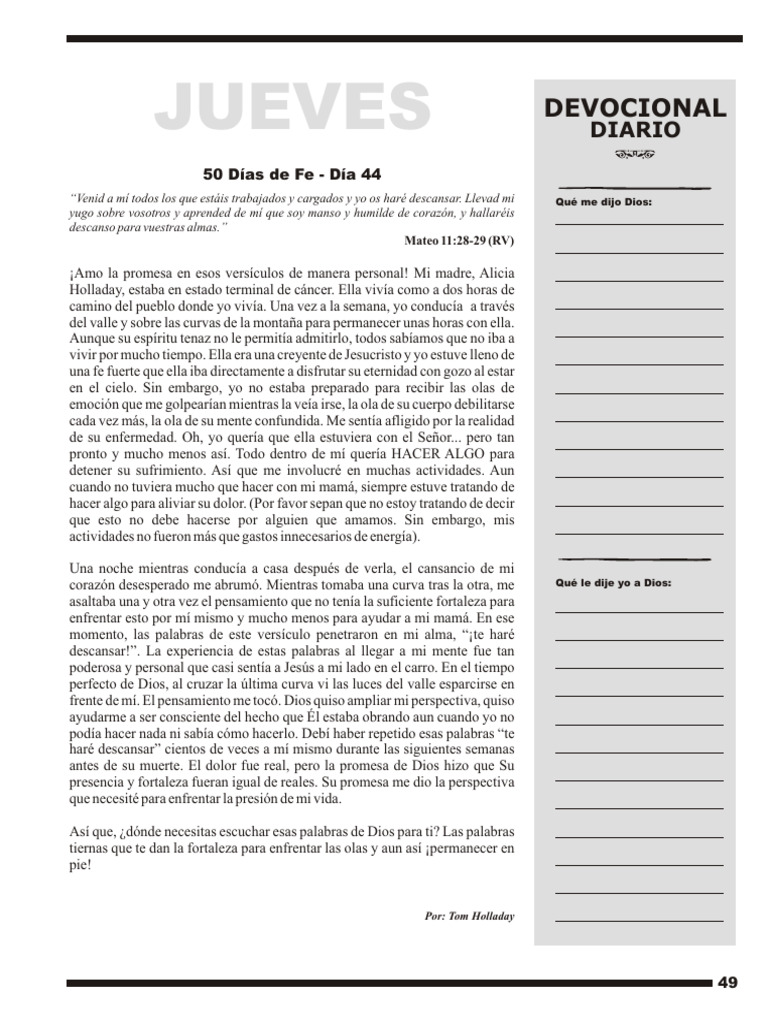 50 Dias de Fe Devocional Igl Saddelback 49 | PDF