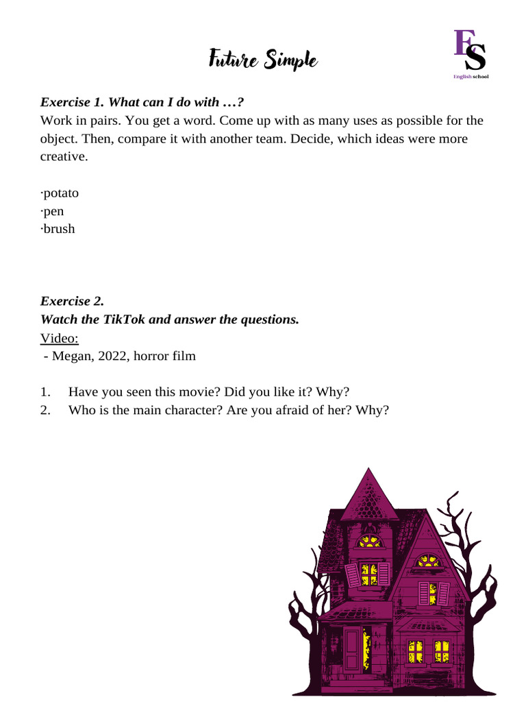 Future Simple Exercises and Activities | PDF | Linguistics