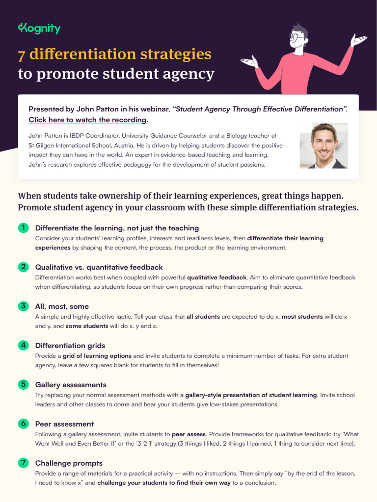 Strategies for Promoting Student Agency | PDF | Learning | Psychology