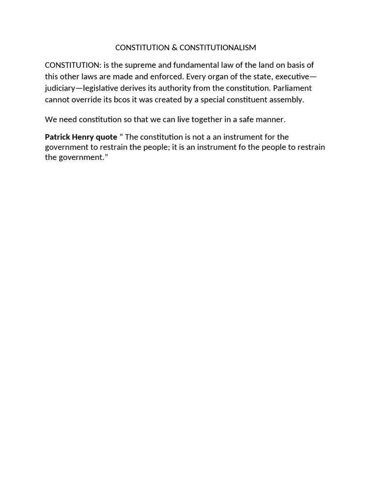 Understanding Constitution and Governance | PDF